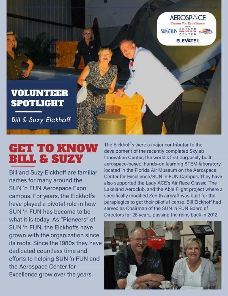 Volunteer Spotlight – Bill & Suzy Eickhoff - Aerospace Center For ...